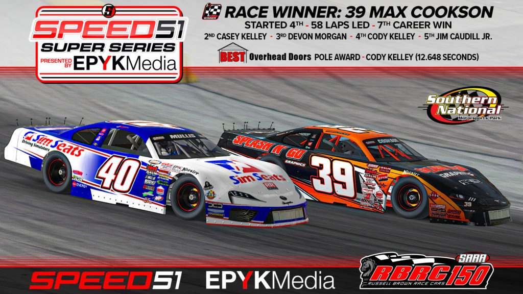Cookson Captures First Super Series Victory At SNMP - Sim Auto Racing ...