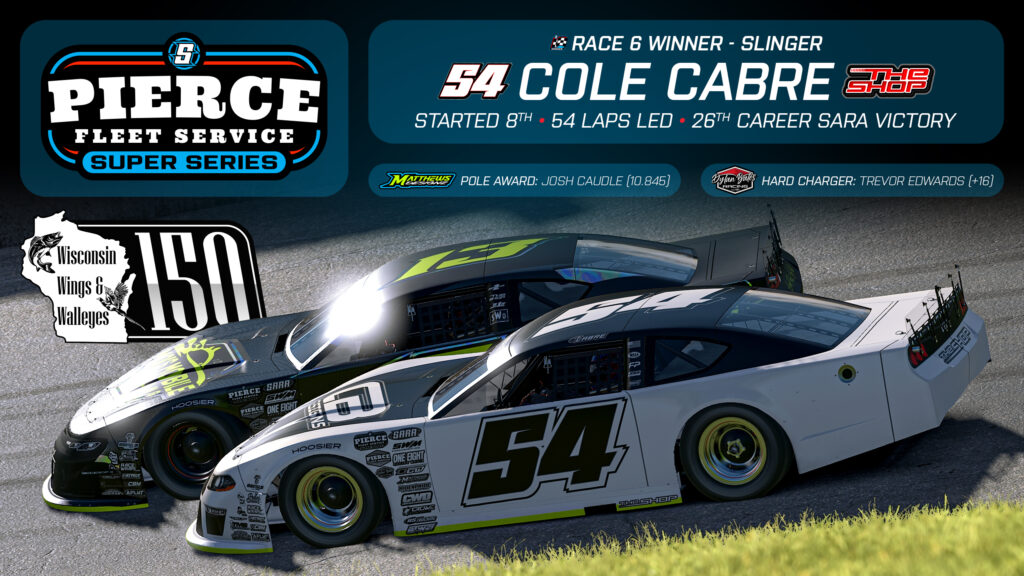 Cabre Adds Fourth Win Of Season At Slinger - Sim Auto Racing Association